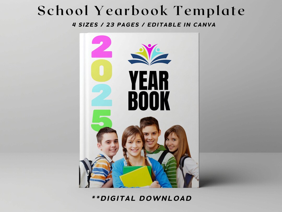 High School Yearbook Template, Class of 2025 Editable Senior Yearbook ...