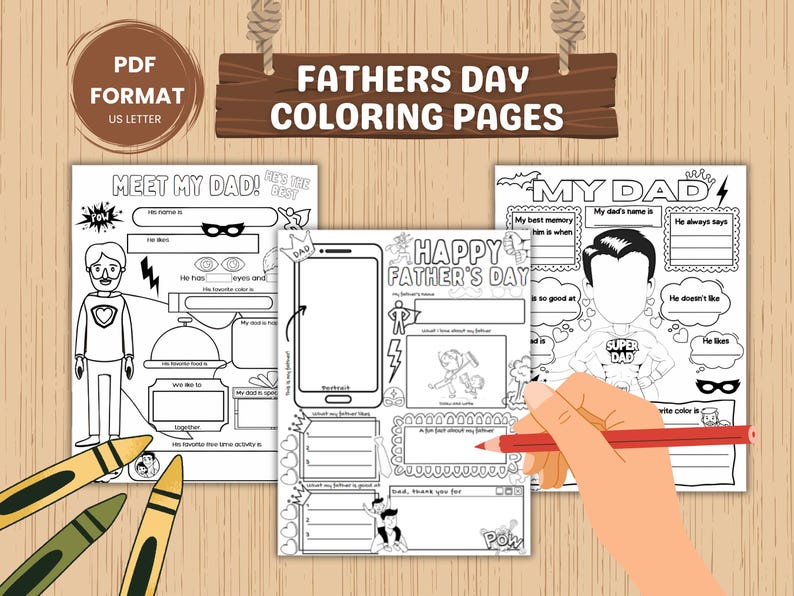 Father's Day Coloring Pages, Super Hero Dad Coloring Pages, Father's ...