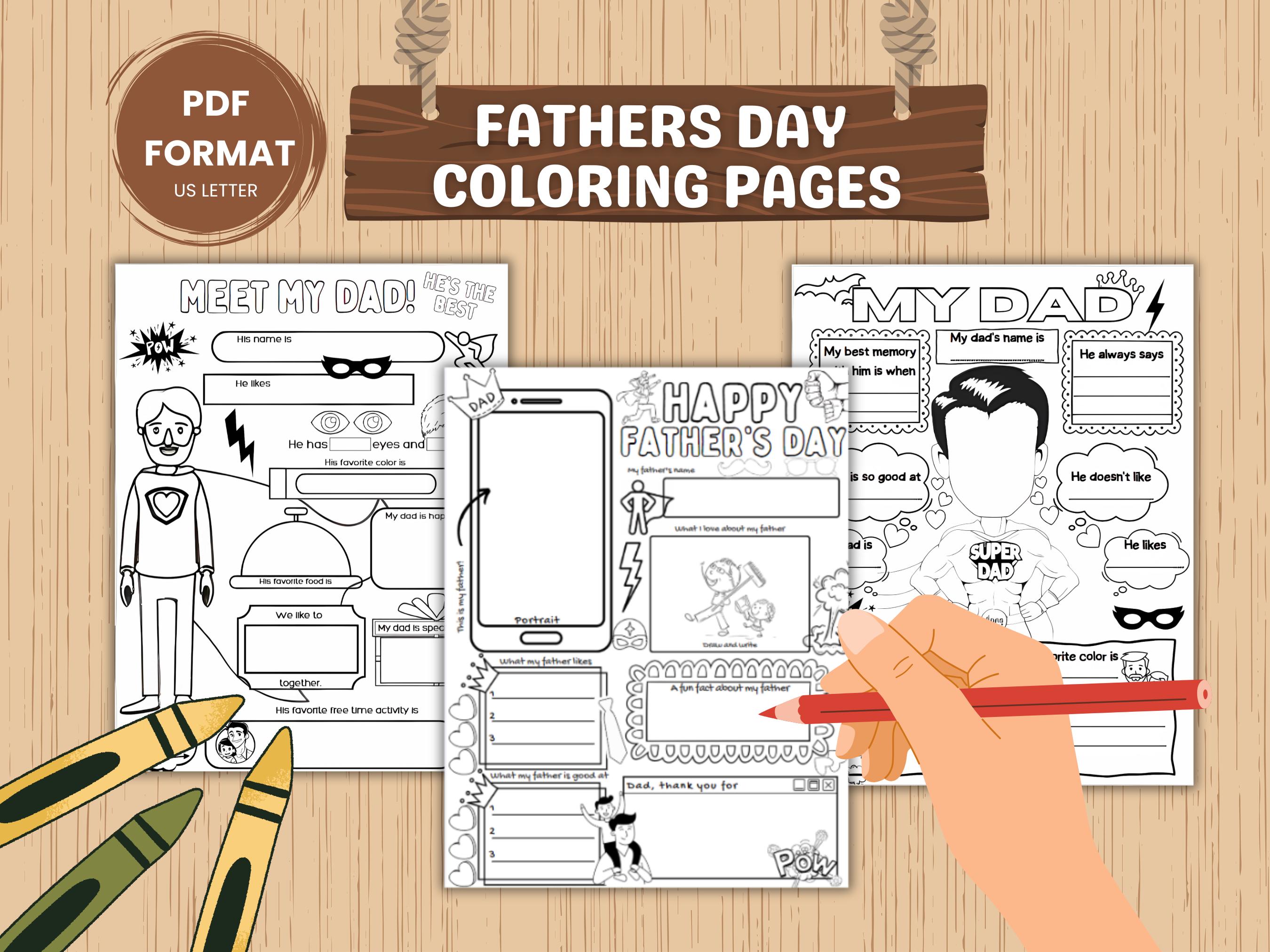 Father's Day Coloring Pages, Super Hero Dad Coloring Pages, Father's ...