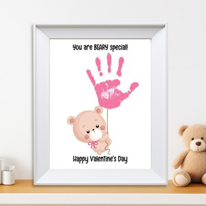 Teddy Bear Valentine Handprint Art Printable, Kids Craft for Baby ...