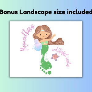 Mermaid Footprint Art, Mermaid Tail Handprint Craft, Under the Sea ...