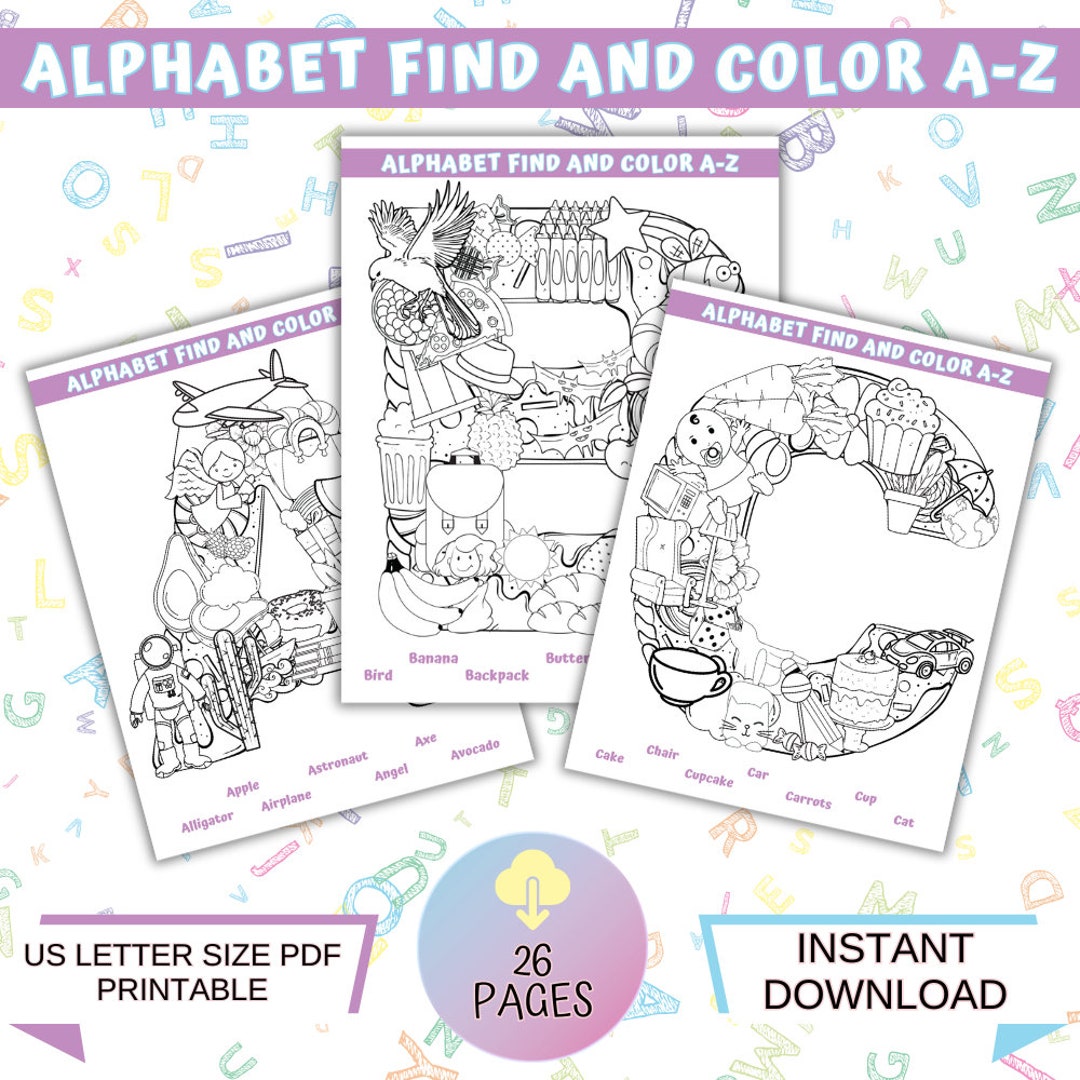 Alphabet Find Activity, Alphabet Letter Coloring, Preschool Alphabet ...