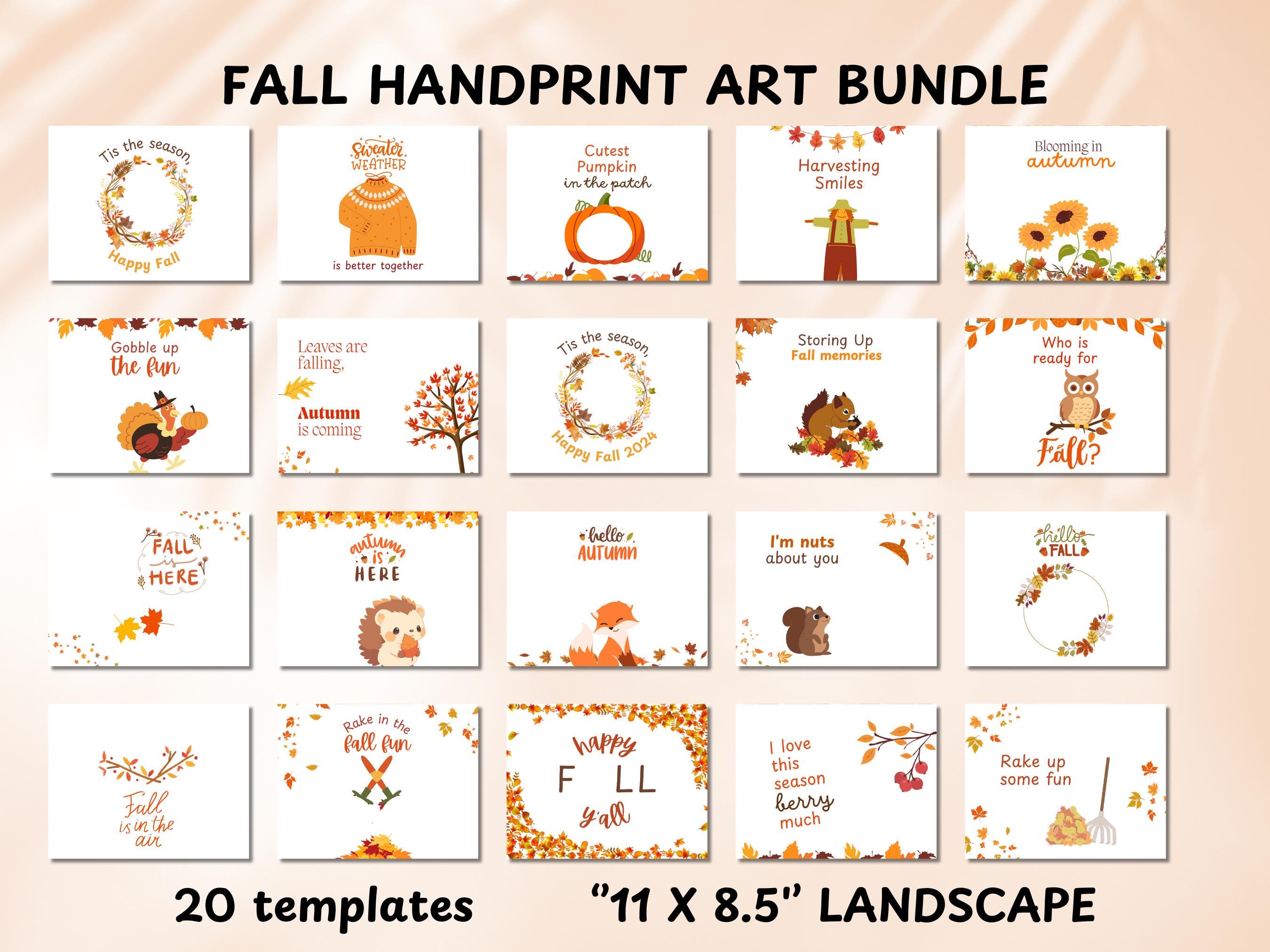 Fall Handprint Art Bundle for Kids, Autumn Handprint Toddler Craft ...