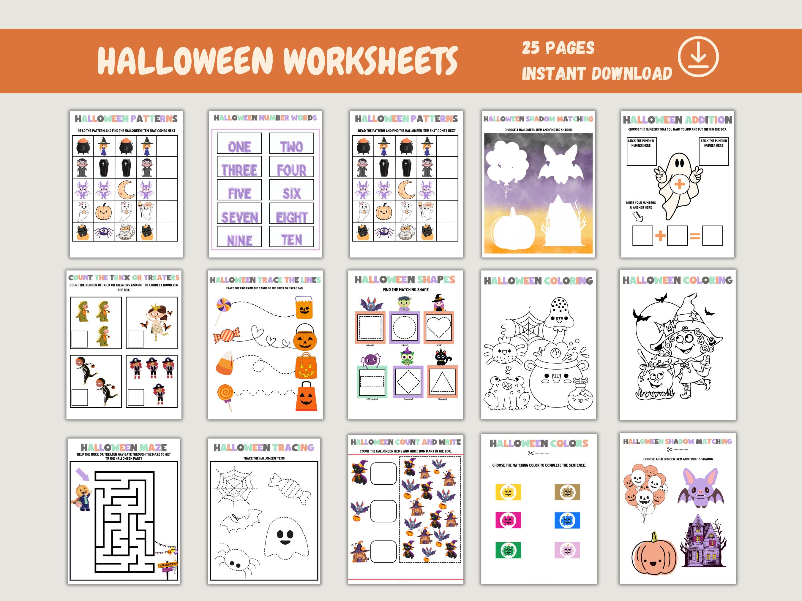 Halloween Preschool & Kindergarten Activity Bundle – Printable Learning ...