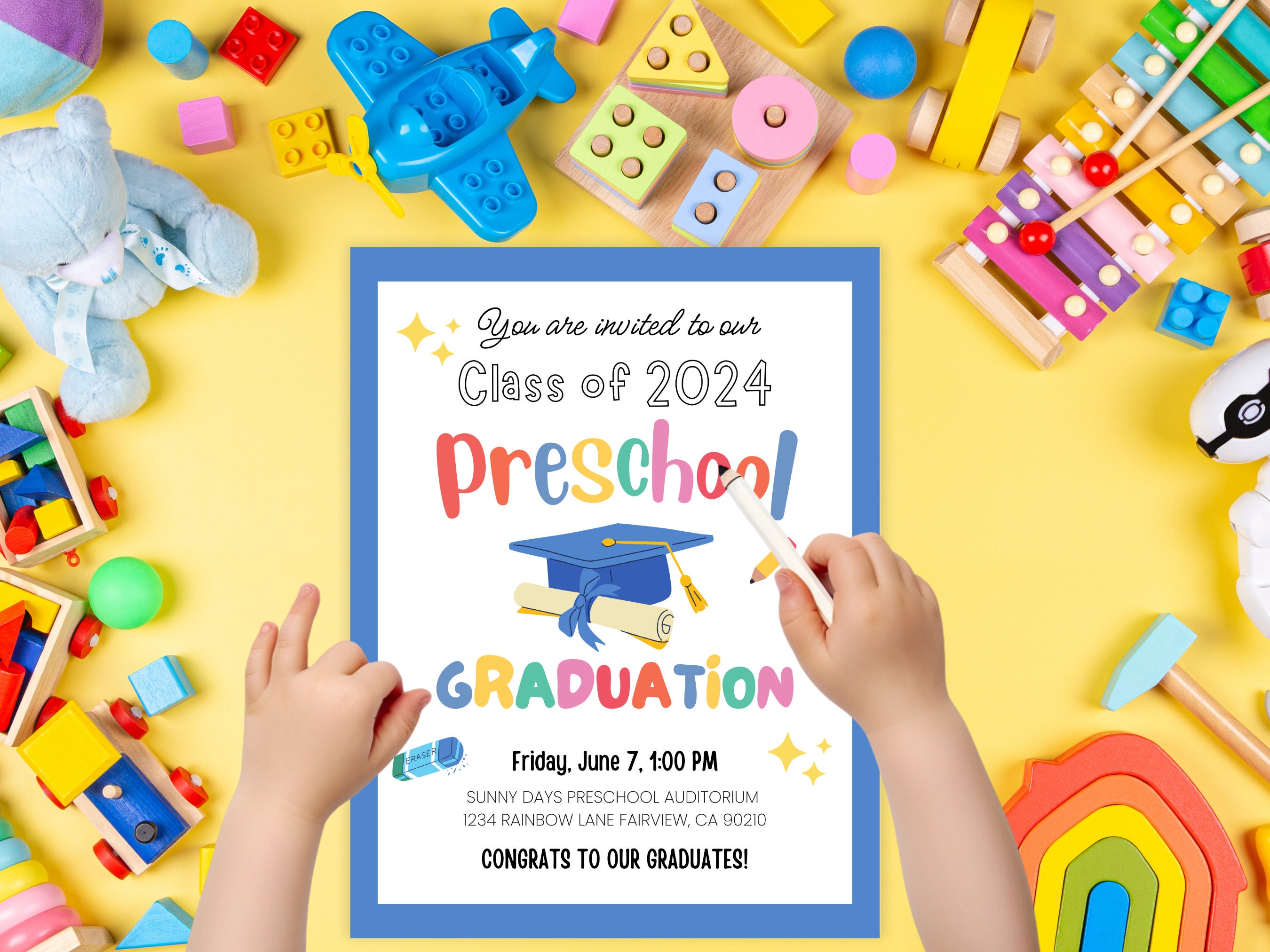 Preschool Graduation Invitation Template