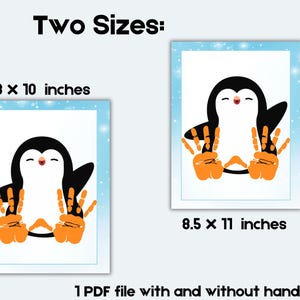 Penguin Handprint Art Craft, Printable Winter Handprint Craft Template ...