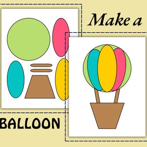 Hot Air Balloon Cut & Paste Activity, Build a Hot Air Balloon Printable ...