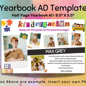 Kindergarten Yearbook Ad Template, Kindergarten Graduation Full Page ...