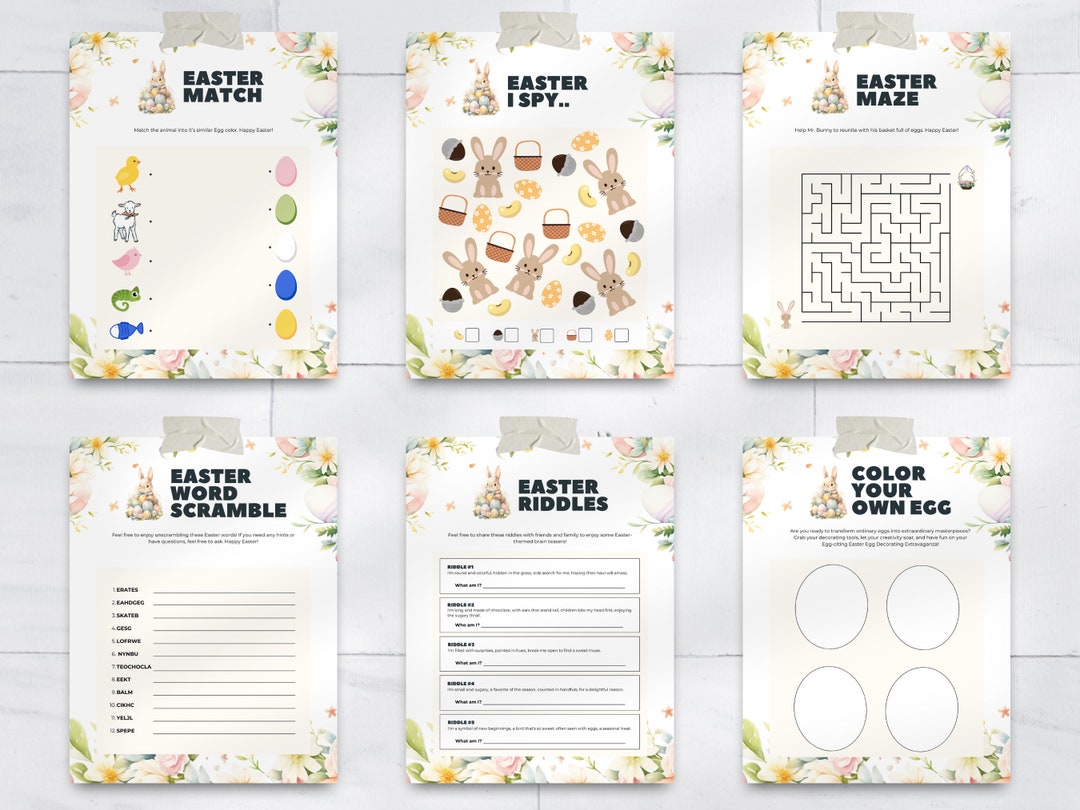 Easter Games for Kids, Printable Easter Party Games, Easter Egg ...