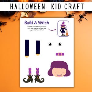 Build a Witch Printable, Witch Craft, Halloween Kids Craft, Halloween ...
