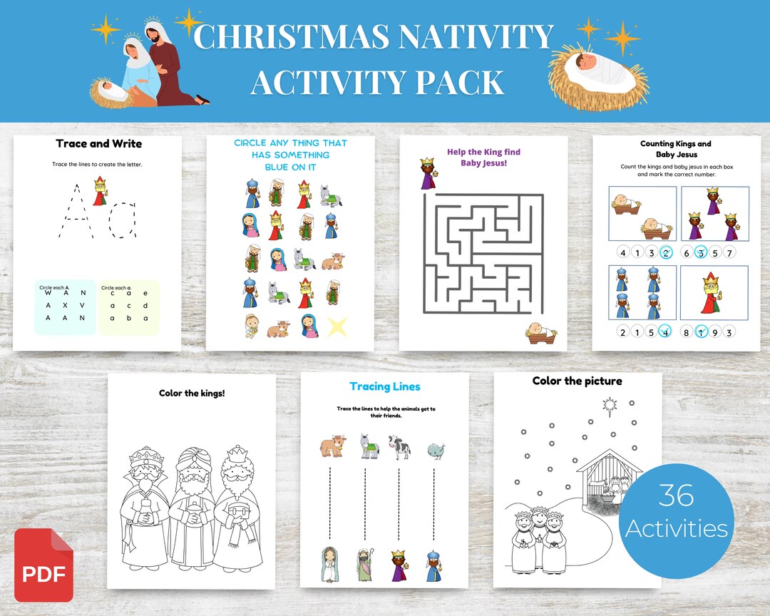 Nativity Christmas Activity Pack, Nativity Kids Games, Nativity ...