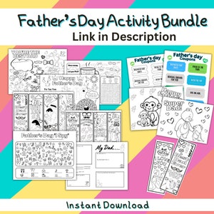 Father's Day Activity Placemat, Best Dad Placemat, Kid's Activity Sheet ...