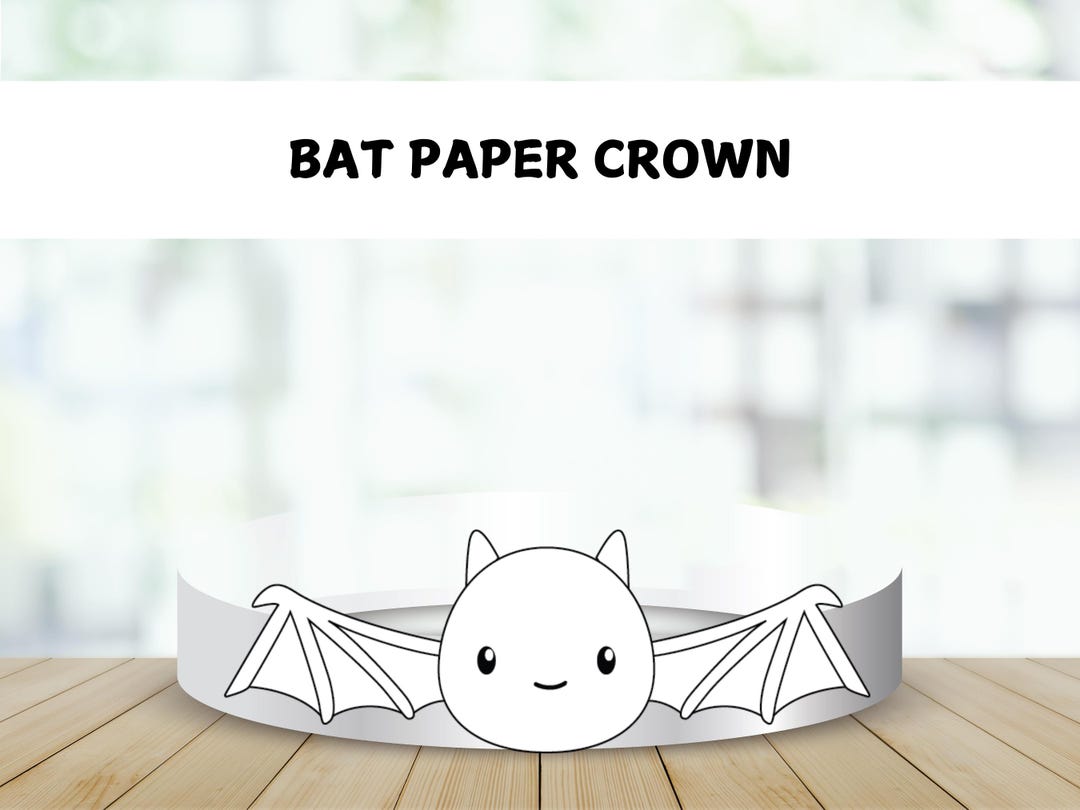 Bat Paper Crown Template, Halloween Printable Paper Crown, Halloween ...