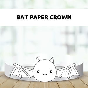 Bat Paper Crown Template, Halloween Printable Paper Crown, Halloween ...