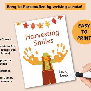 Scarecrow Handprint Art Craft, Fall Harvesting Handprint Craft Autumn ...