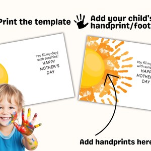 Mother’s Day Sun Handprint Art – Printable Toddler, Preschool & Daycare ...