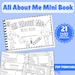 All About Me Mini Booklet, Printable Back to School Mini Book, Back to ...
