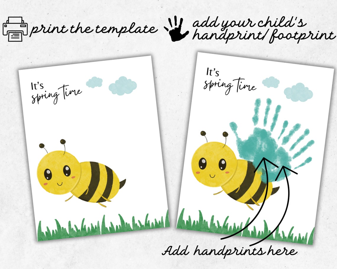 Spring Handprint Art Craft, Memory Art Keepsakes, Preschool Daycare ...