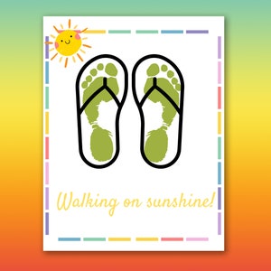 Summer Footprint Art Craft, Beach Footprint Art Craft, Baby Keepsake ...