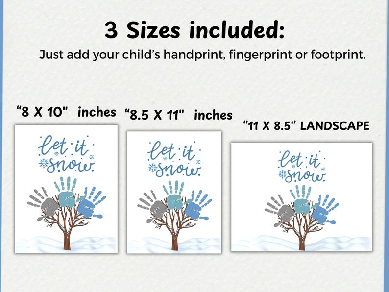 Let It Snow Handprint Craft, Printable Winter Handprint Art, Christmas ...