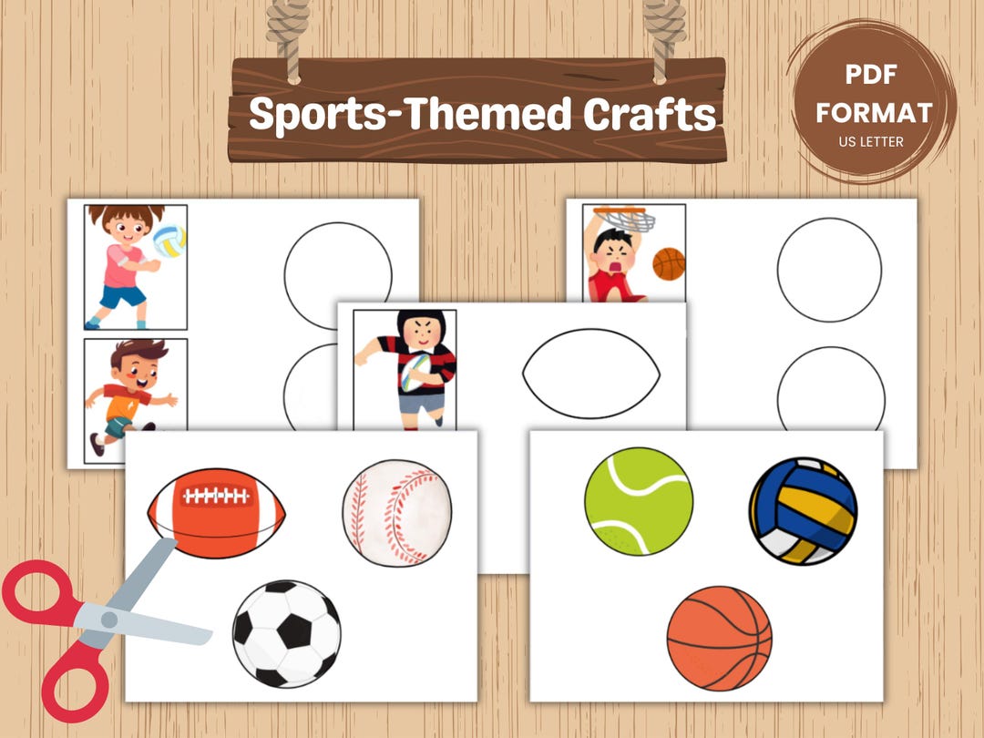 Fathers Day Sports Themed Printable, Fathers Day Craft, Cut & Paste ...