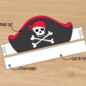 Pirate Hat Paper Crown Template, Printable Paper Crown, Pirate Party ...