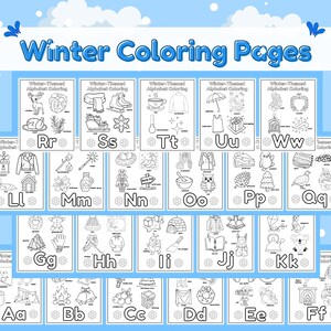 Printable Winter Coloring Pages, Alphabet Winter Coloring, Winter ...