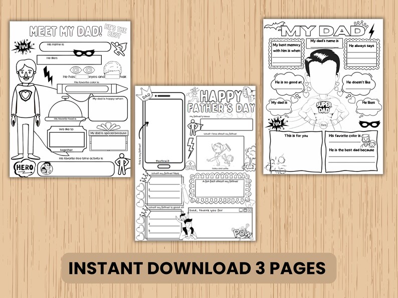 Father's Day Coloring Pages, Super Hero Dad Coloring Pages, Father's ...