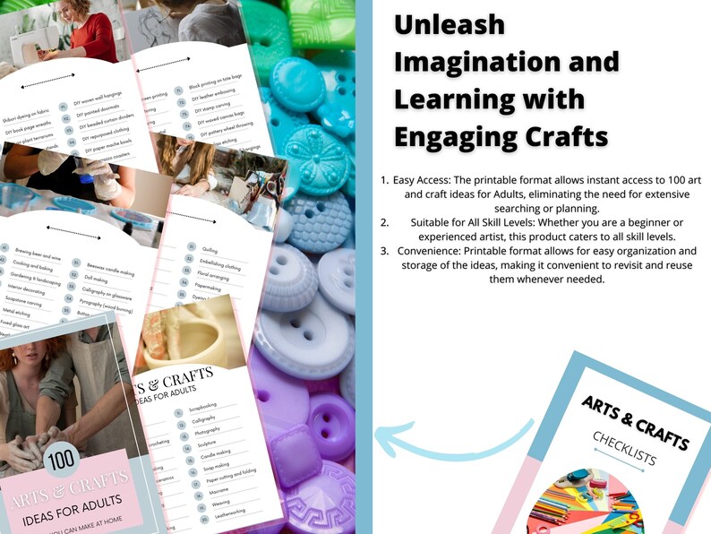 Arts & Craft Ideas for Adults Printable 100 Inspiring Craft - Etsy