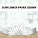 Sunflower Paper Crown Template, Thanksgiving Autumn Party Coloring ...