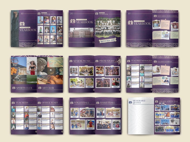 High School Yearbook Template, Editable Senior Class of 2025 Yearbook ...