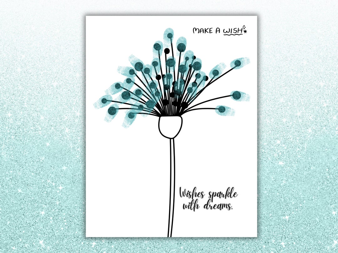Fingerprint Dandelion Art Craft, Wishes Handprint Craft, Keepsake DIY ...