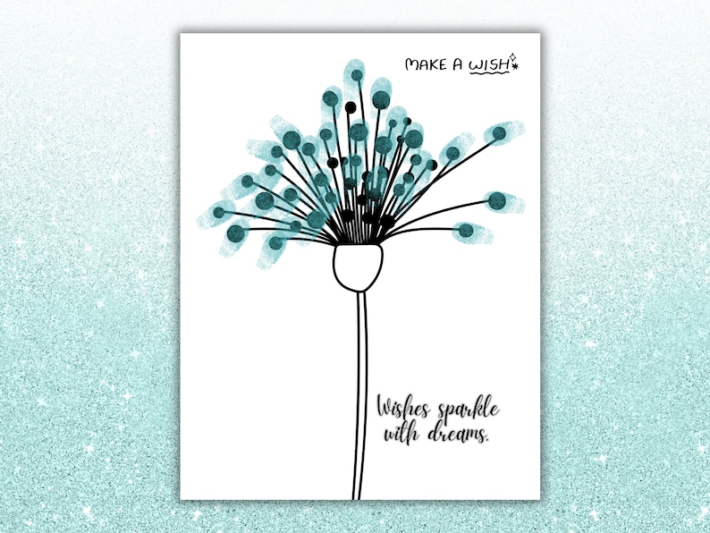 Fingerprint Dandelion Art Craft, Wishes Handprint Craft, Keepsake DIY ...