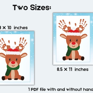 Reindeer Handprint Craft Template, Winter Handprint Art, Christmas ...