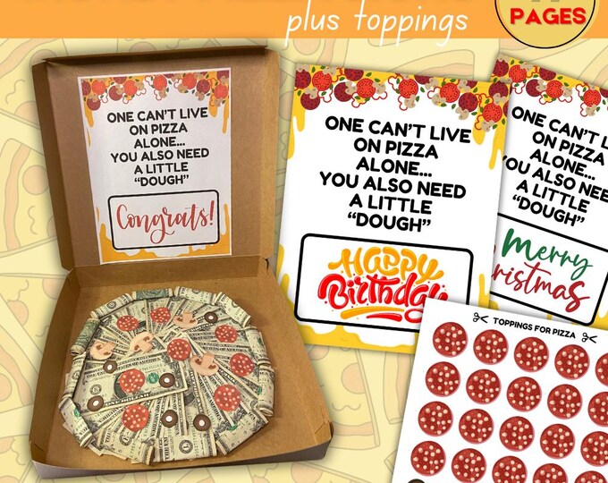 Graduation Money Gift, Printable Money Pizza Sign, Money Gift Ideas ...