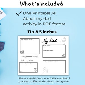All About My Dad Printable, Fathers Day Questionnaire, Birthday Gift ...