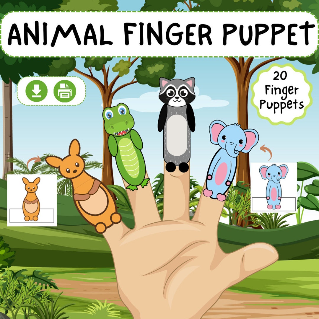 Animal Finger Puppet Paper Crafts, Woodland Animal Paper Craft ...