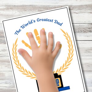 Father's Day Handprint & Footprint Craft Bundle, Fathers Day Crafts ...