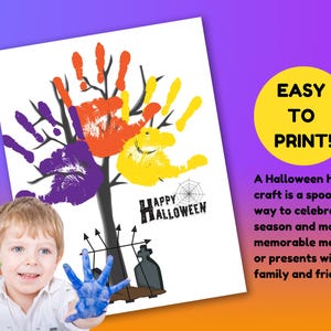 Halloween Handprint Art Craft, Memory Baby Art Halloween Keepsake ...