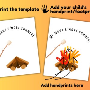 Smore Handprint Craft, Campfire DIY Handprint Art, Memory Baby Keepsake ...