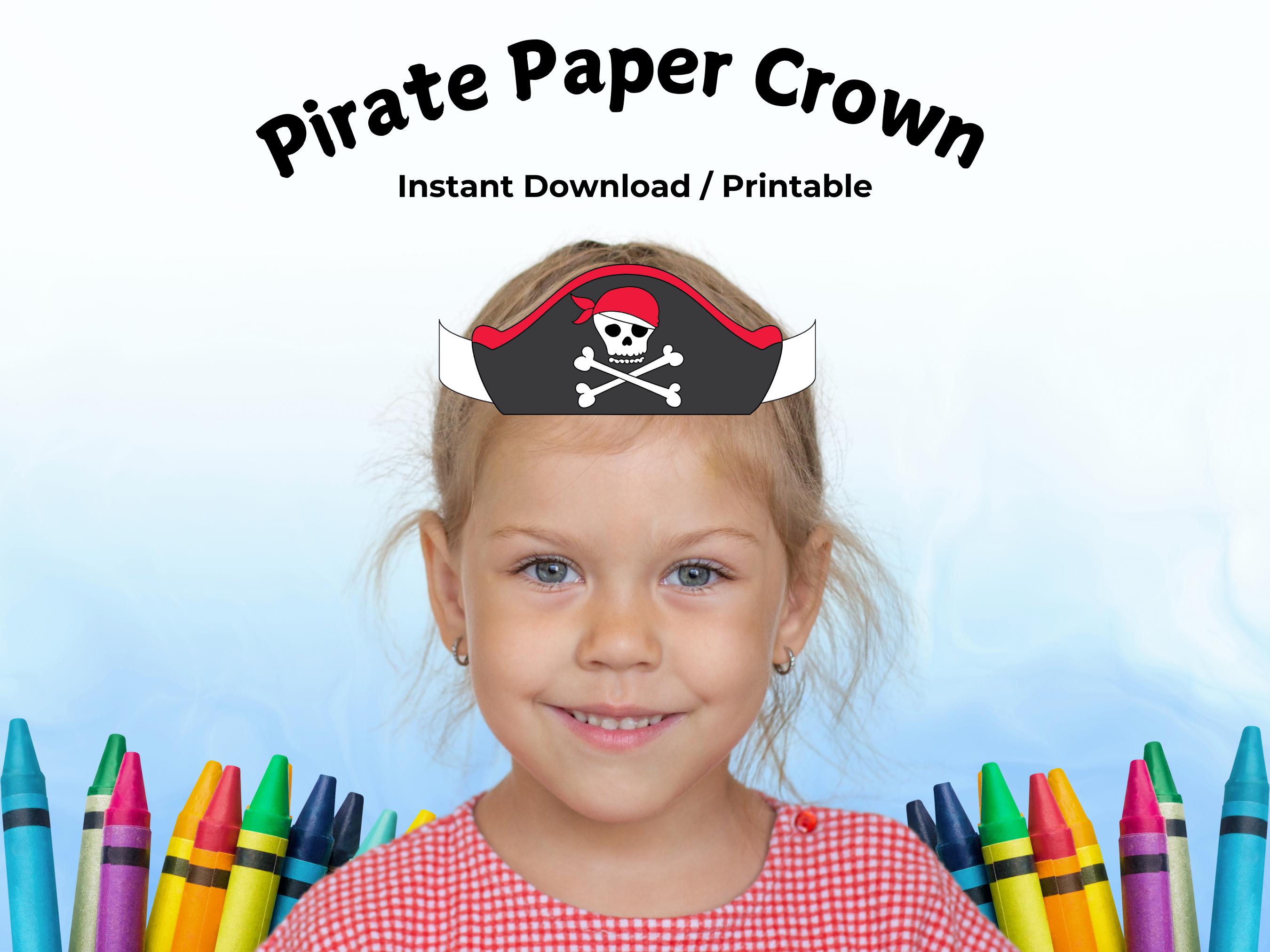 Pirate Hat Paper Crown Template, Printable Paper Crown, Pirate Party ...