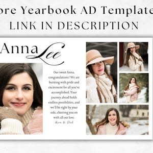 Editable Half Page Yearbook Ad Layout, High School Senior Half Page AD ...
