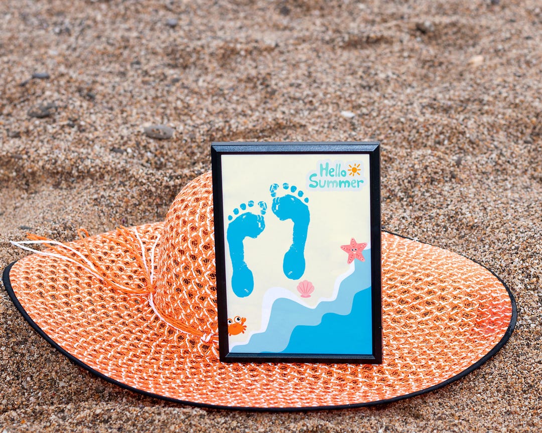 Summer Footprint Art Craft, Memory Baby Art Keepsakes, Preschool ...