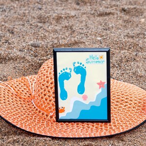 Summer Footprint Art Craft, Memory Baby Art Keepsakes, Preschool ...