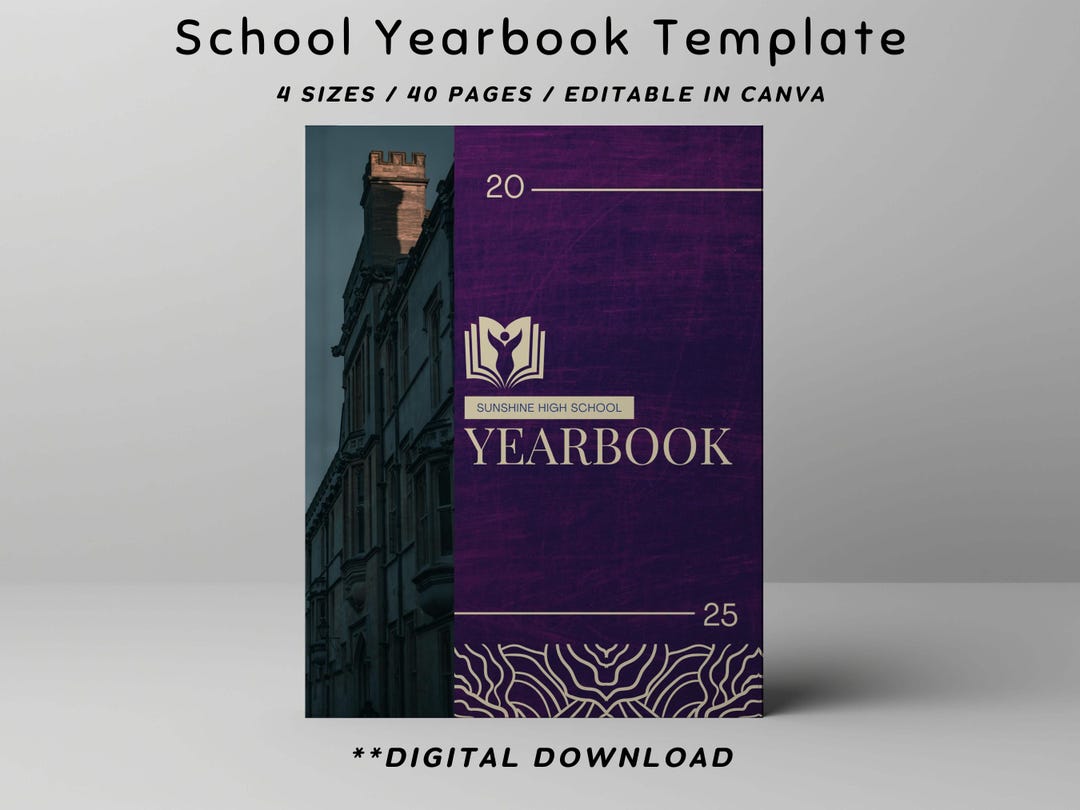 High School Yearbook Template, Editable Senior 2025 Yearbook, School ...
