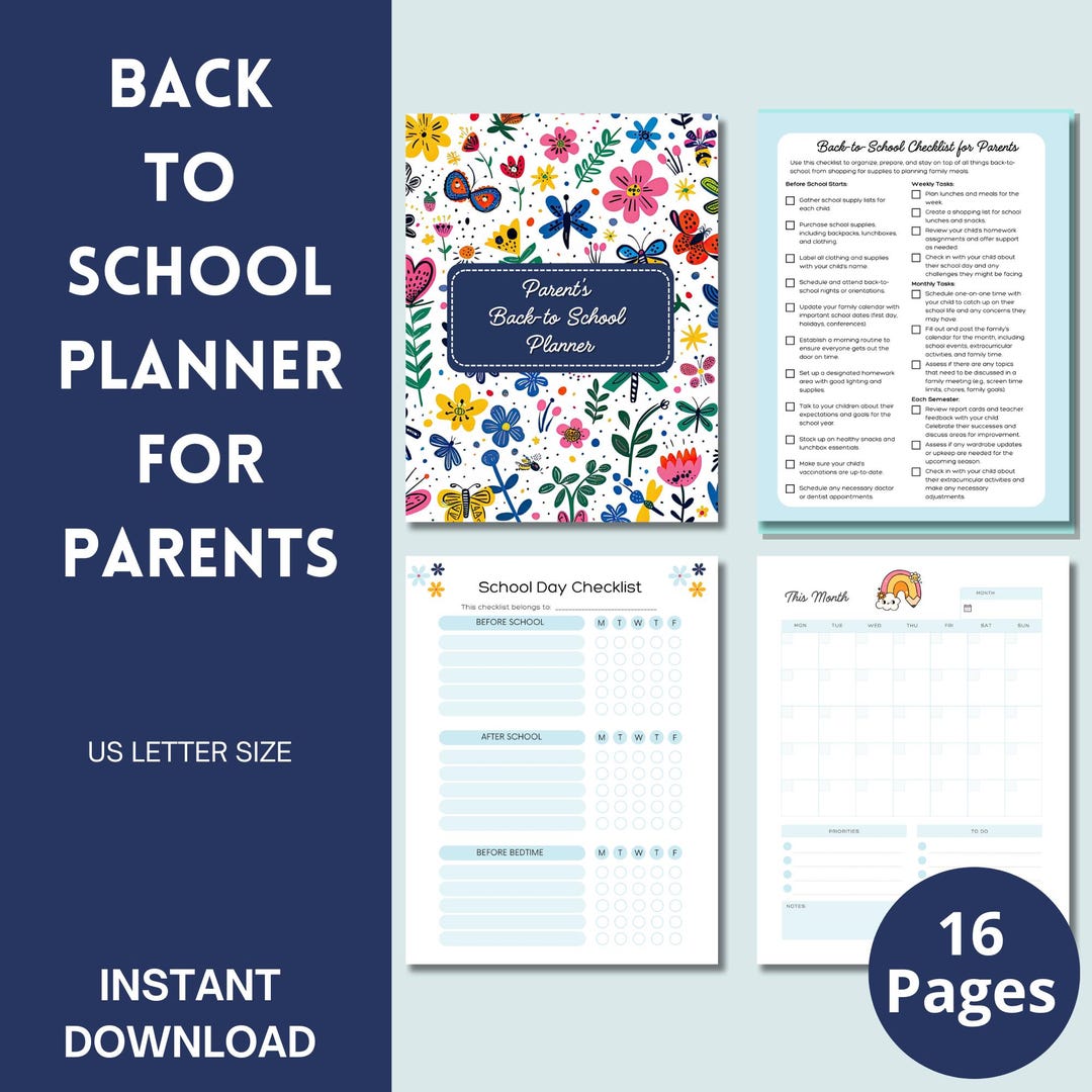 Back to School Planner, Busy Parent Planner, Parenting Tool, School ...