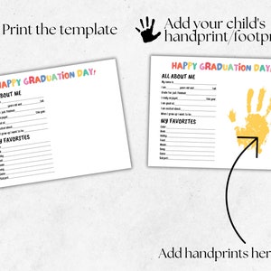 Preschool Graduation Handprint Art Craft, Kindergarten Preschool ...