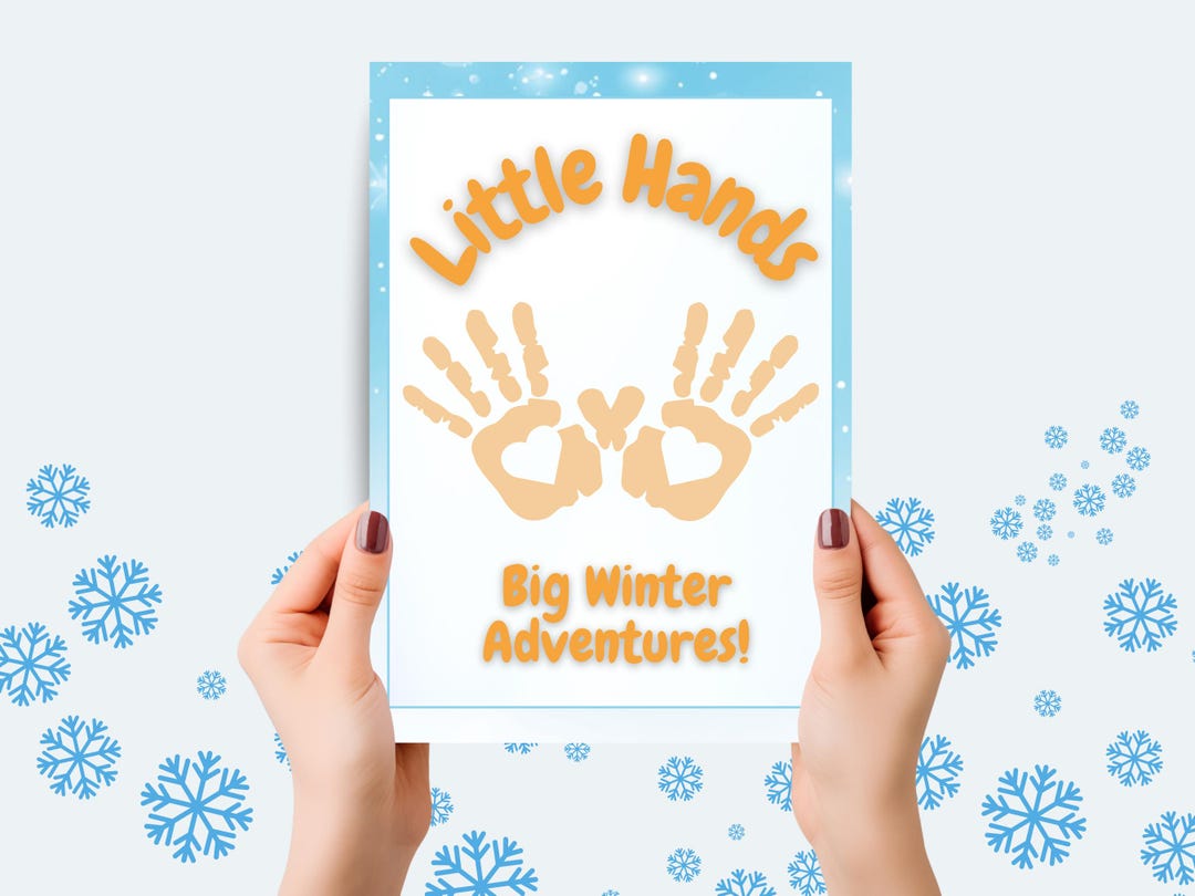 Winter Handprint Art Craft Template, Christmas Handprint Art, Holiday ...