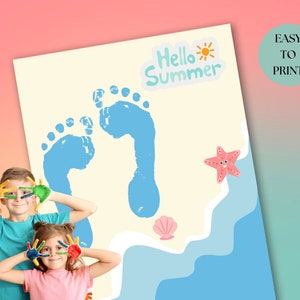 Summer Footprint Art Craft, Memory Baby Art Keepsakes, Preschool ...