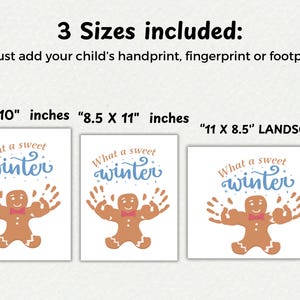 Gingerbread Man Handprint Art, Printable Winter Handprint Craft ...